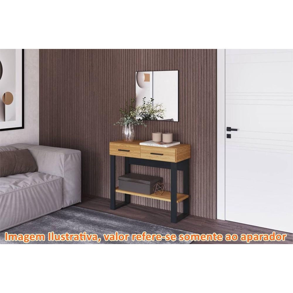 Aparador Cleveland 2 Gavetas cor Freijo com Preto Fosco 80cm - 64582 em ...
