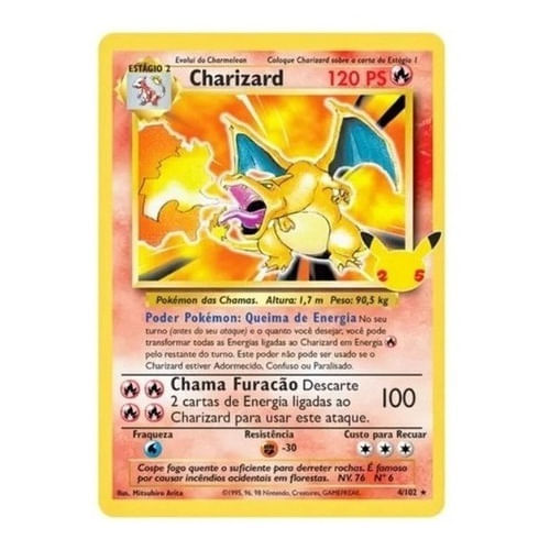 Carta Pokémon Charizard Ultra Raro Celebrações + Brindes em Promoção ...