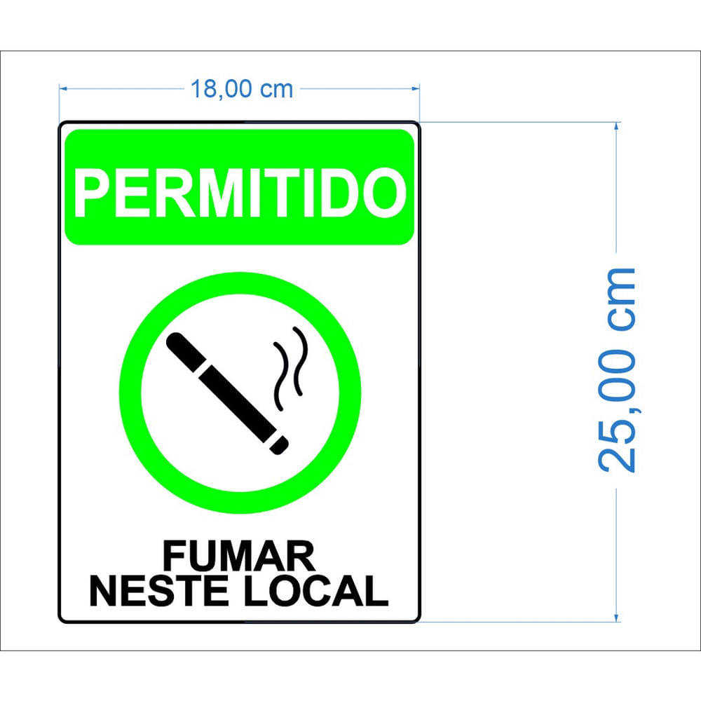 Adesivo Para Sinalização Permitido Fumar Neste Local 25x18cm em ...