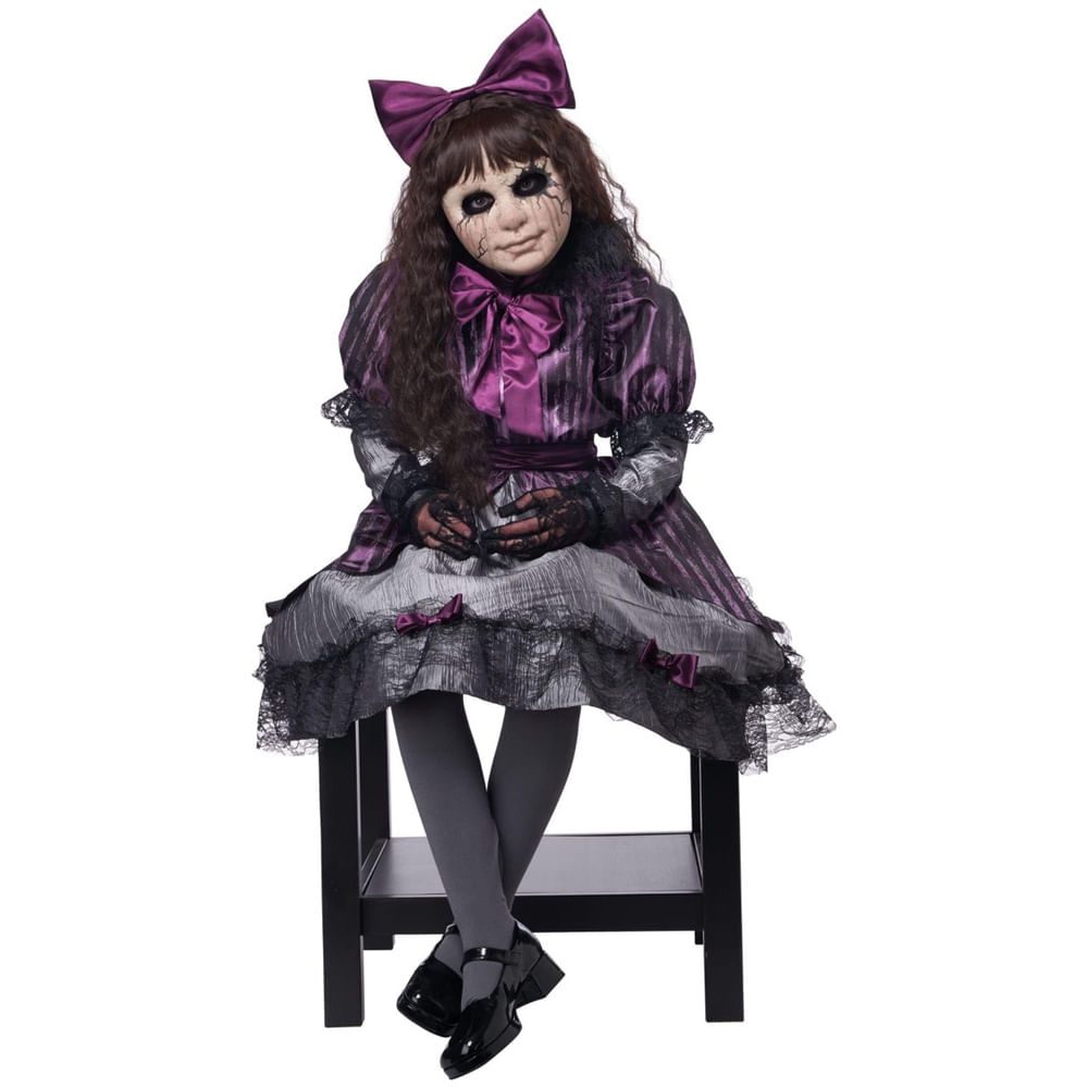 Boneca assustadora Costumes Costumes Costumes para criança gg roxa ...