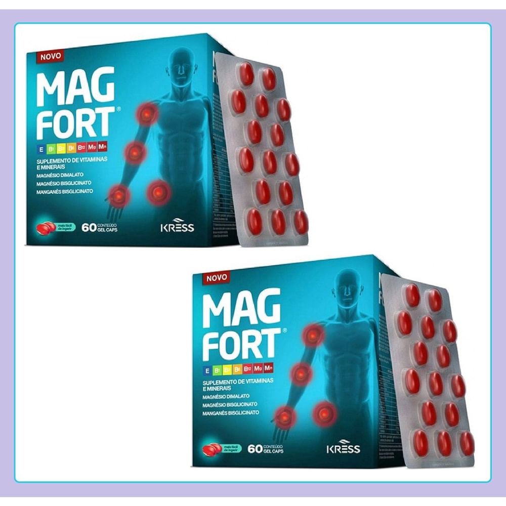 Kit 2 Suplemento Alimentar MagFort Com 60 Caps - Kress em Promoção ...