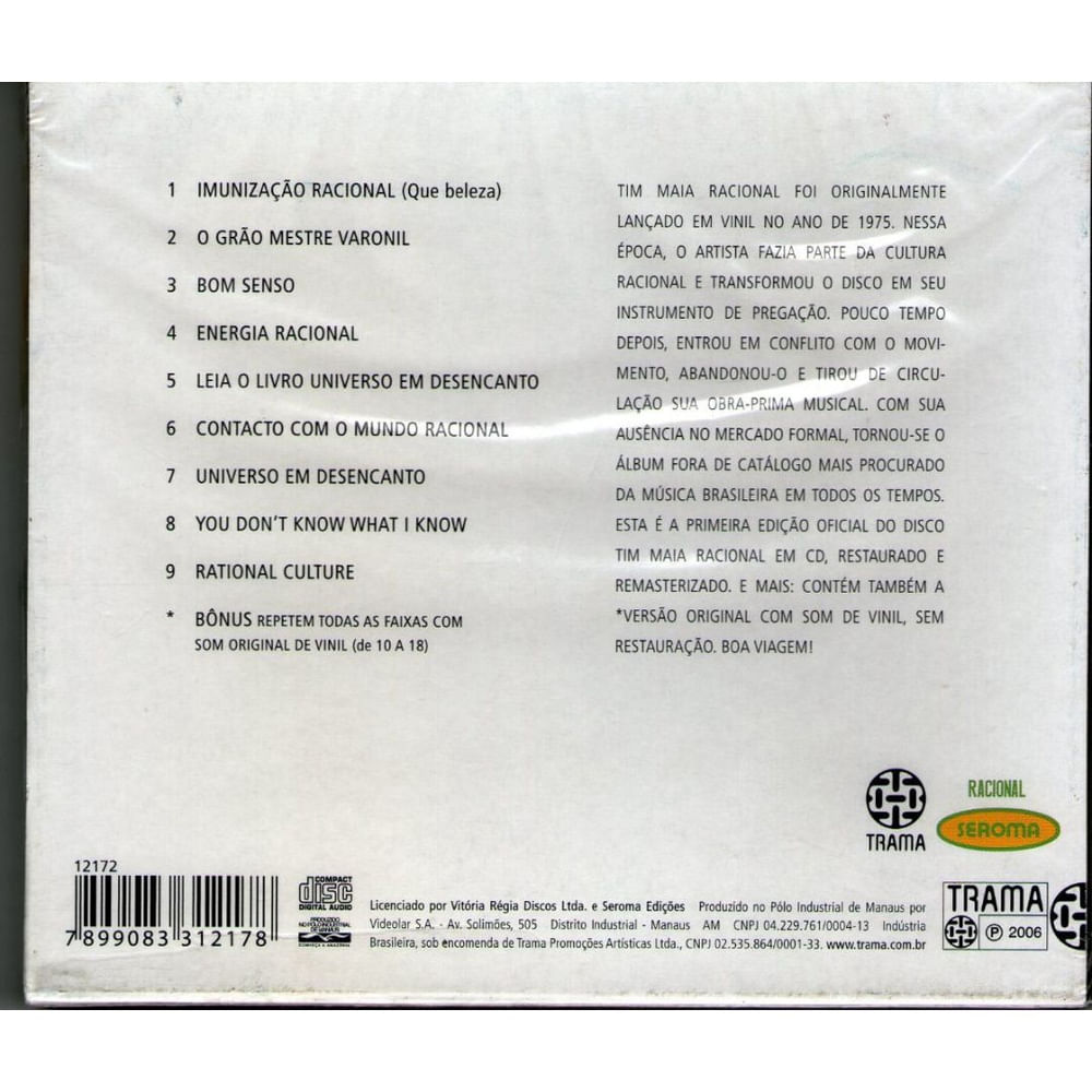 Cd Tim Maia - Racional Vol.1 / Com Luva em Promoção | Ofertas na Americanas