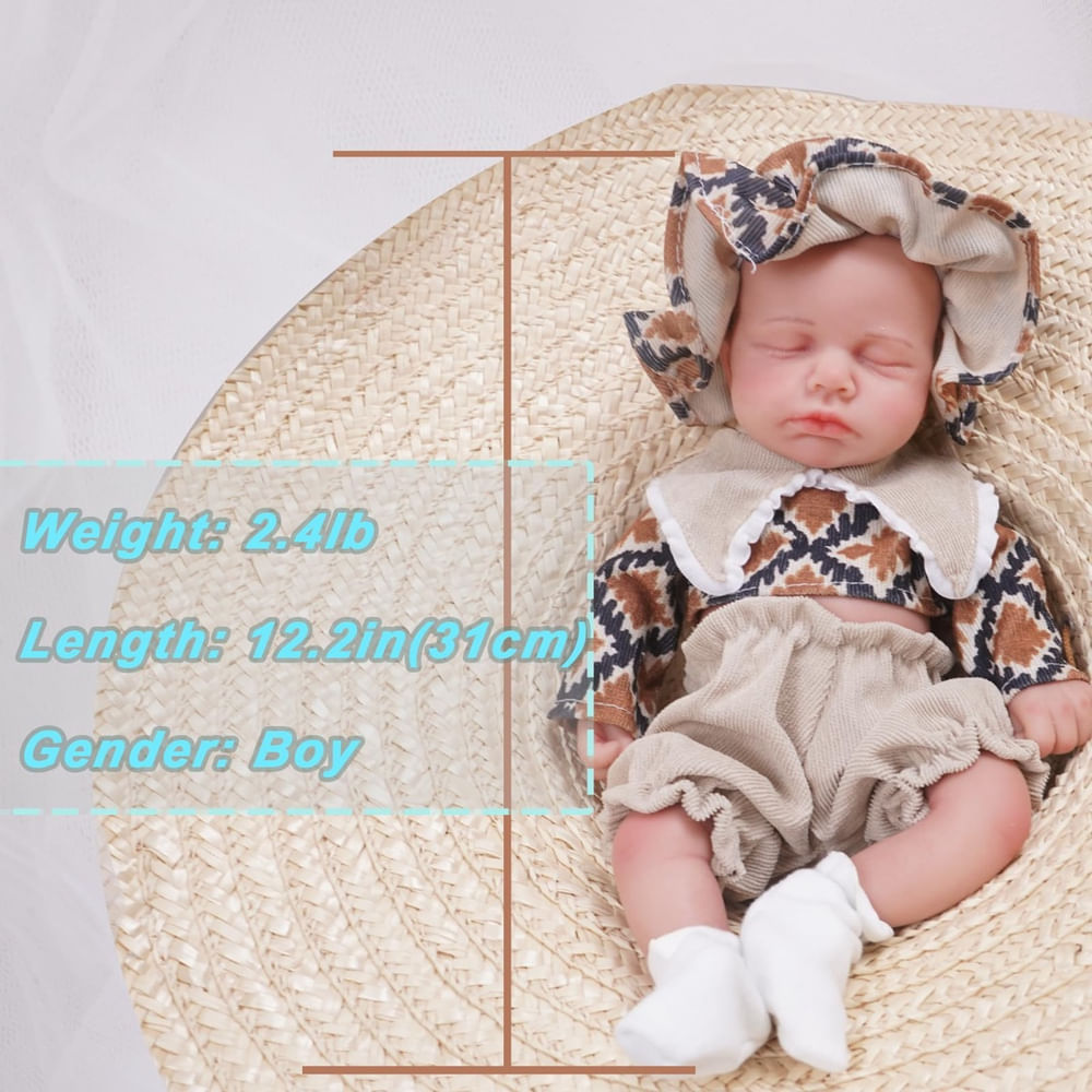 Boneca Silicone Reborn kuiceo Lifelike 30 cm de corpo inteiro em ...