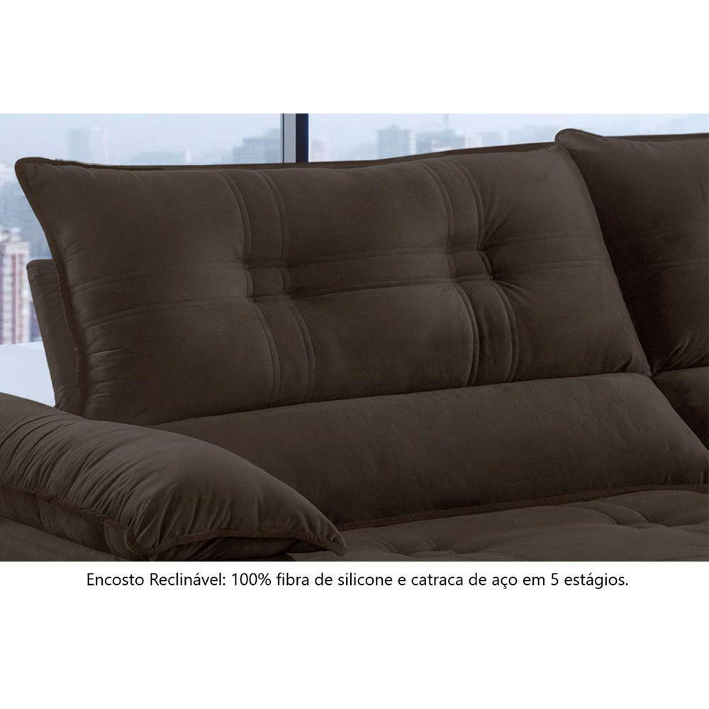 Sofá Retrátil E Reclinável Atenas 2,30m 4 Lugares Marrom em Promoção ...