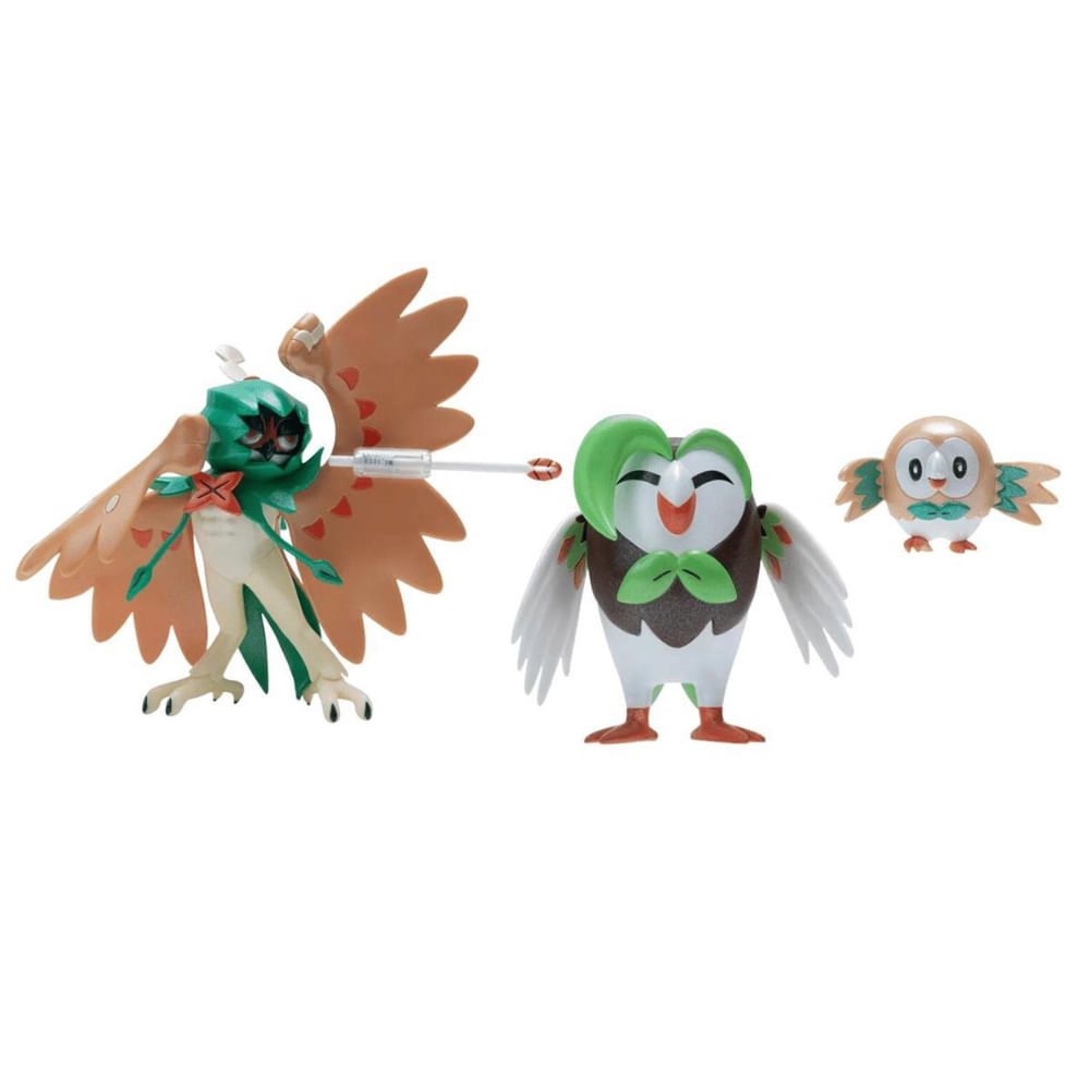Boneco Pokemon Rowlet Dartrix Evolução Multipack Sunny 3544 em Promoção ...