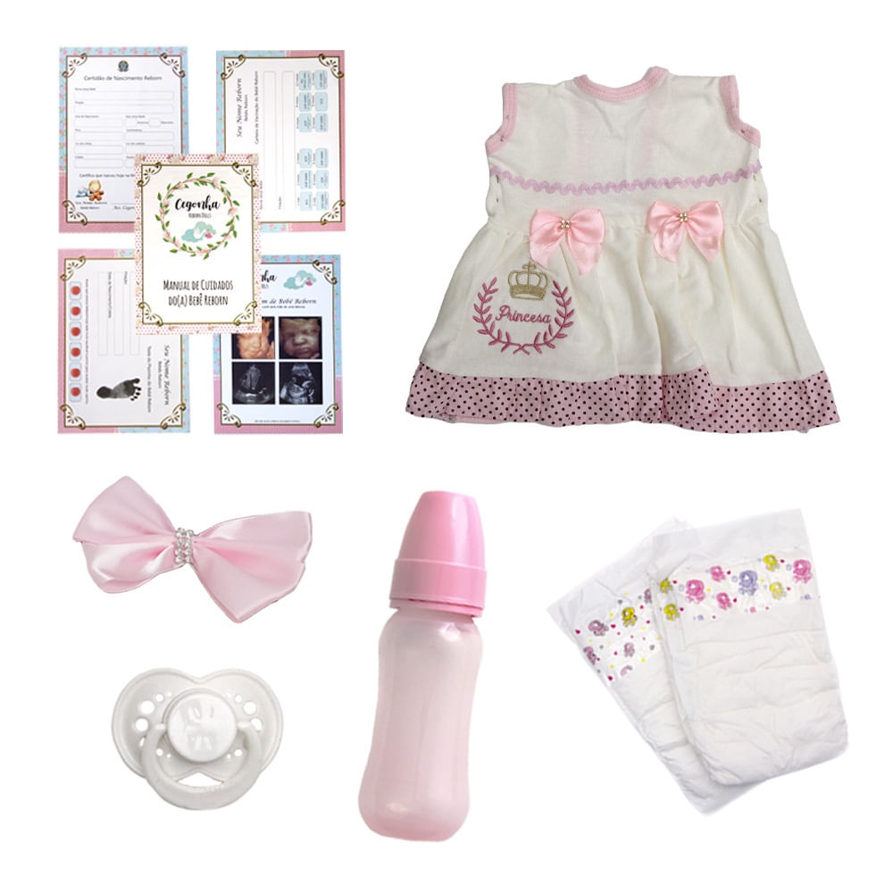 Boneca Bebê Reborn Realista Menina Corpo de Vinil Siliconado em ...