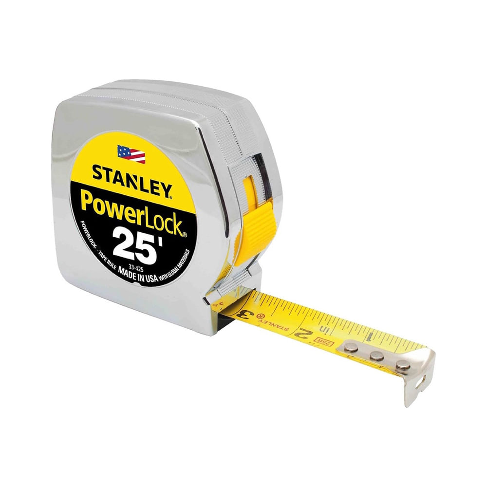 Fita métrica Stanley Powerlock ii Power Return 1m x 7m Chrome em ...