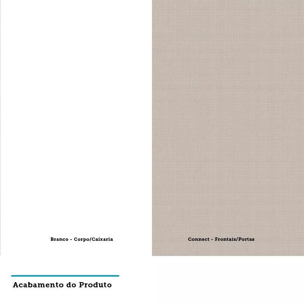 Mesa De Cabeceira Direito Branco 1 Porta 2 Gavetas Connect Prime Plus ...