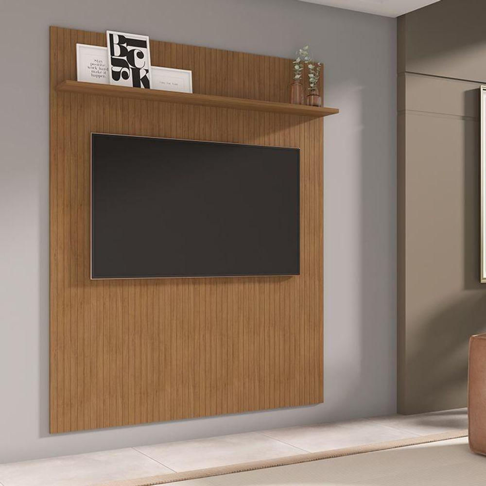 Painel Frisado Siena Sala Para Tv Até 60 Polegadas 160 Cm Cedro Cedro ...