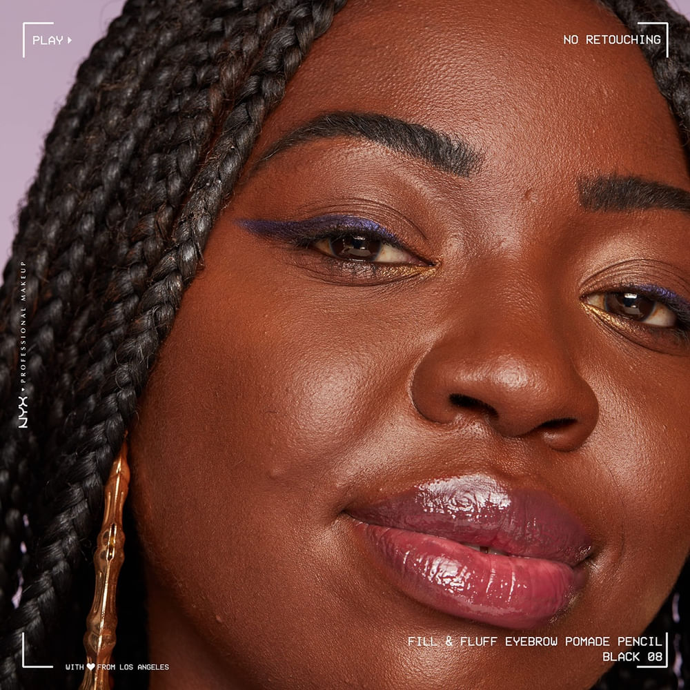 Lápis de pomada para sobrancelhas nyx professional makeup Fill & Fluff ...