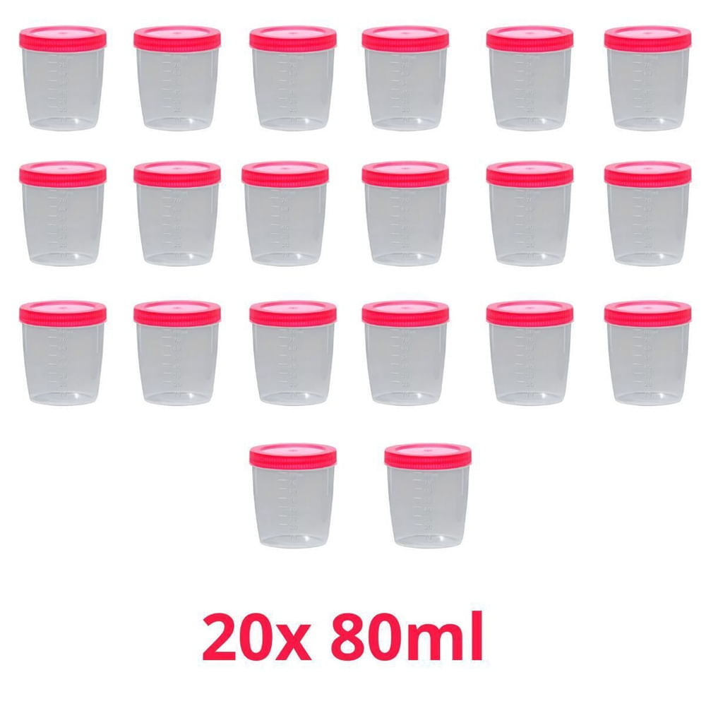 Kit 20 Unid Coletor s/ Pá 80Ml Esterilizado Radiação Ioniz. em Promoção ...