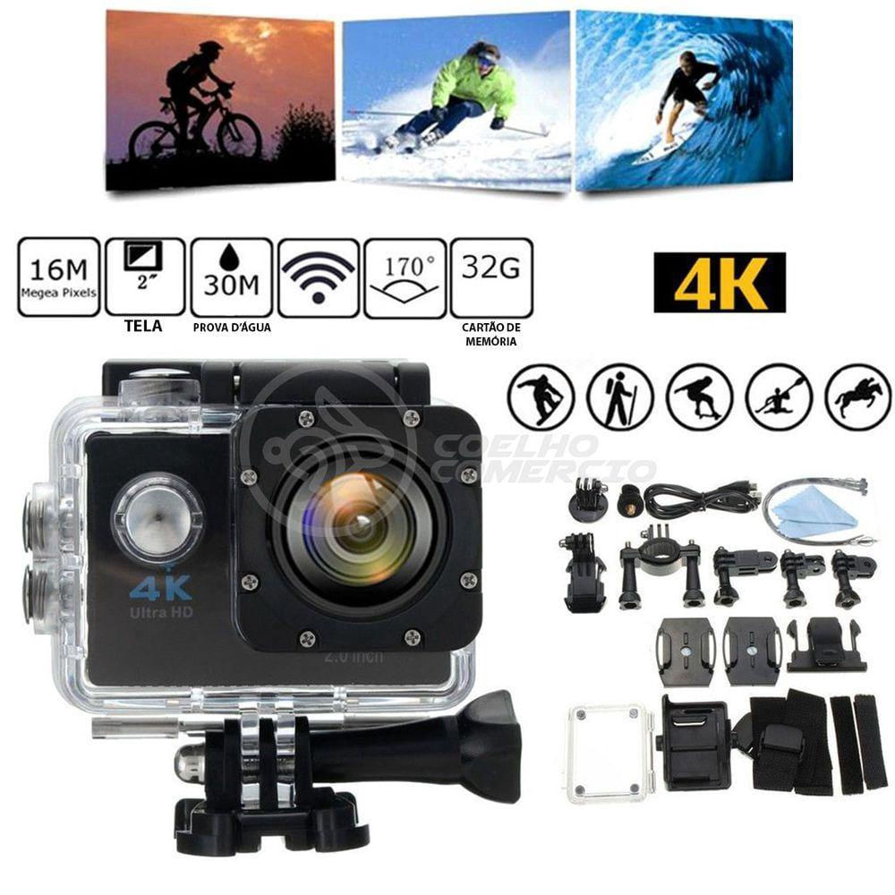 Go Cam Vídeo Action Ação Wifi 4K Sports Cam Ultra Hd Dv 30M em Promoção ...