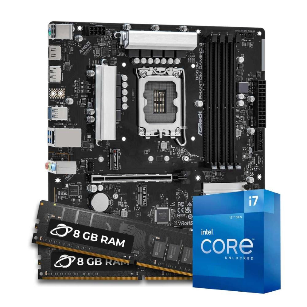 Kit Upgrade Processador Intel Core i7 12700KF + Placa Mãe Asrock B660M phantom gaming + 16GB ...