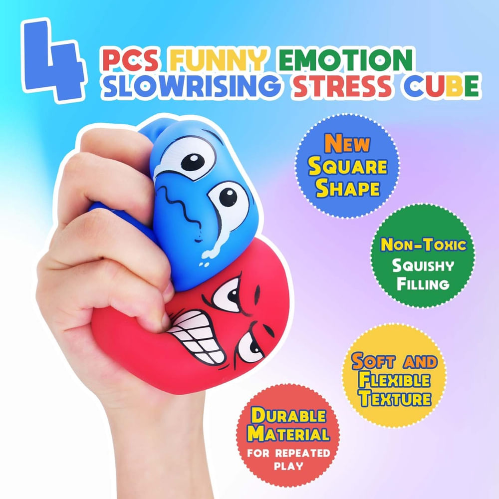 Stress Balls klt, pacote com 4 unidades, Squeeze Stress Cube para ...