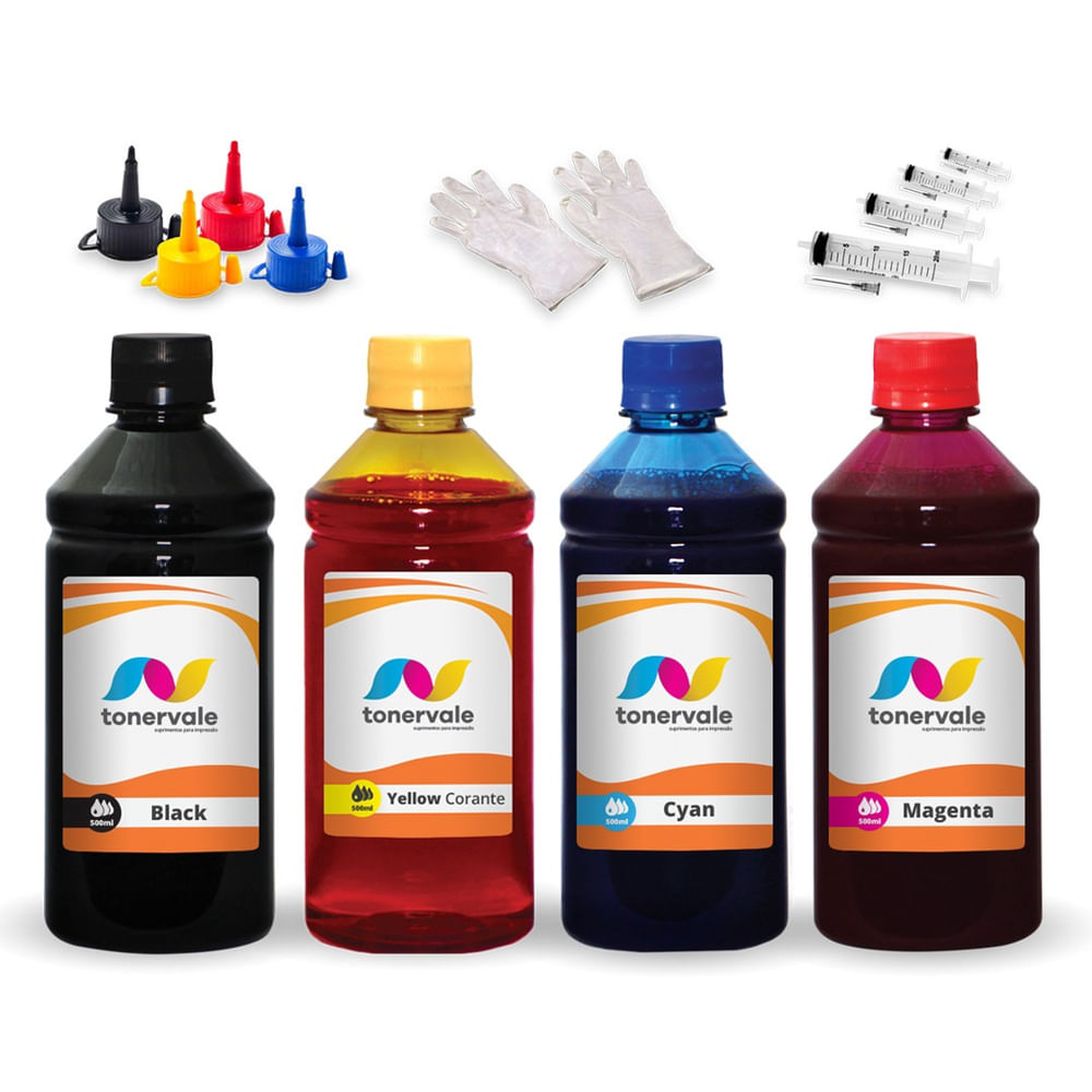 Kit 4 Tinta Para hp Smart Tank 615 GT51 GT52 e GT53 500ml Linha ...
