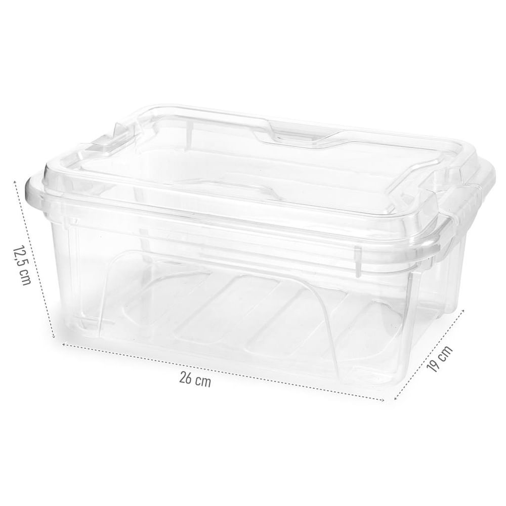 Organizador Transparente 3 Litros Com Tampa E Travas - Usual Utilidades ...