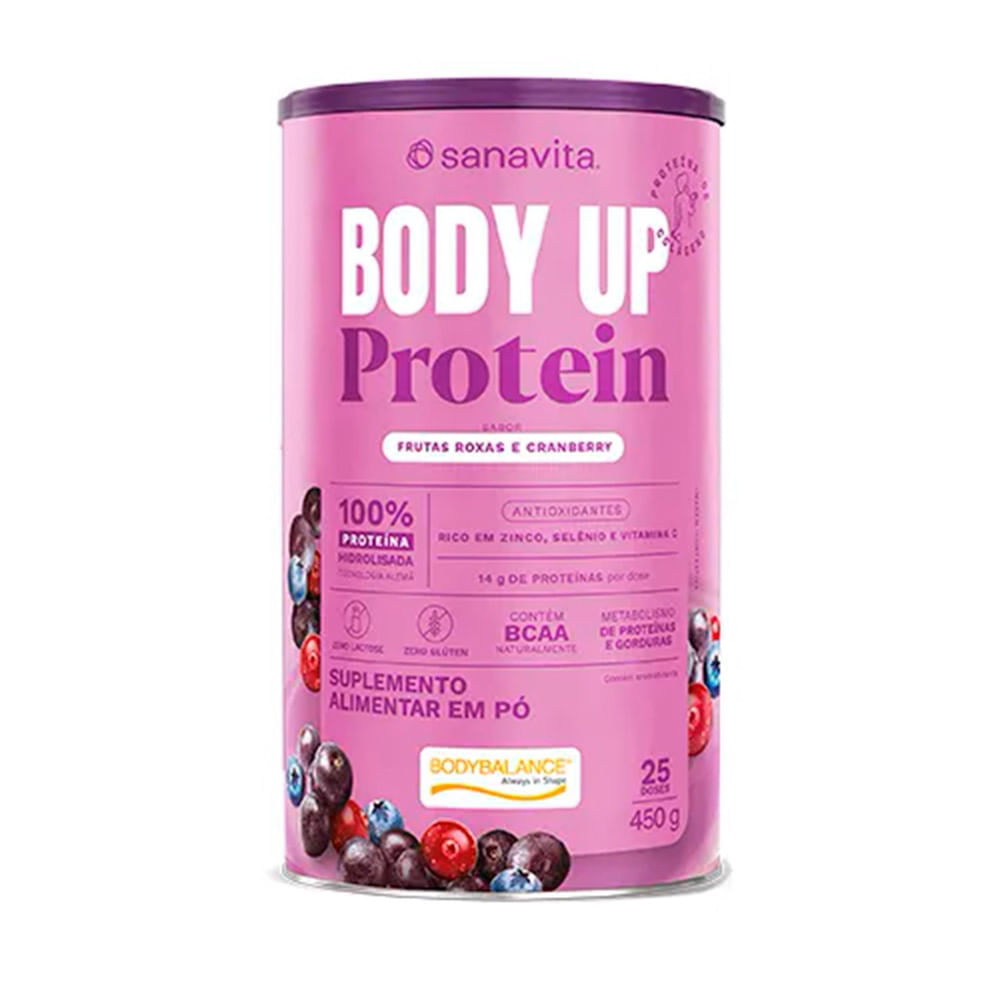Whey Protein Body Up Protein 450g Frutas Roxas e Cranberry Sanavita em ...