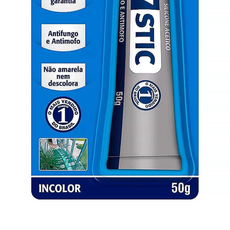Silicone Incolor Acético Bisnaga 50G Para Vidro e Alumínio ZK110 ...