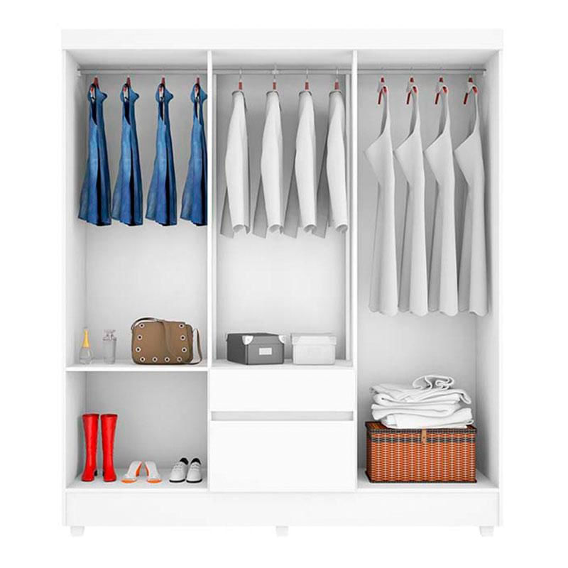 Guarda Roupa Flash 2 e Armário Multiuso Viena Branco Brilho - Demóbile ...