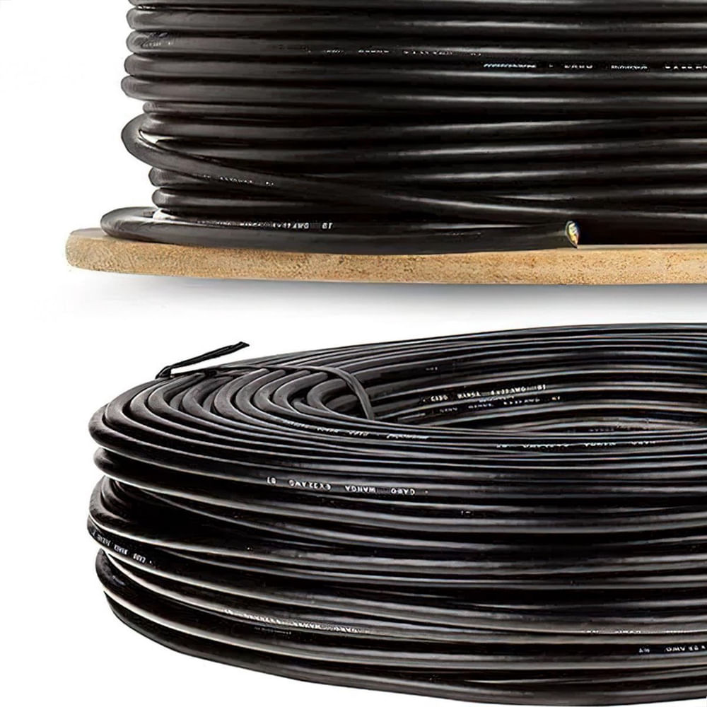 Cabo Manga 2X22 Awg - Com Blindagem Preto - 100 Metros em Promoção ...
