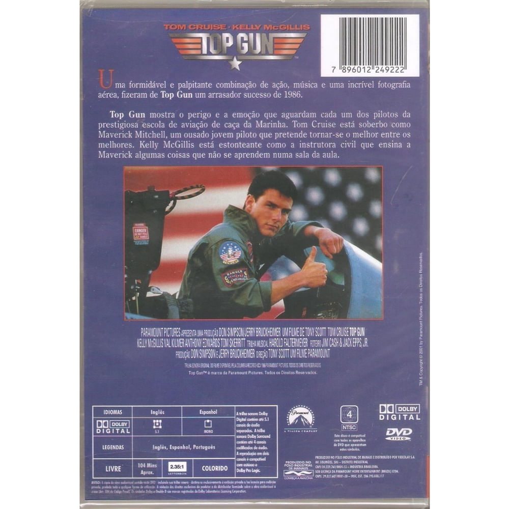 Dvd Top Gun - Tom Cruise E Kelly Mcgillis em Promoção | Ofertas na ...