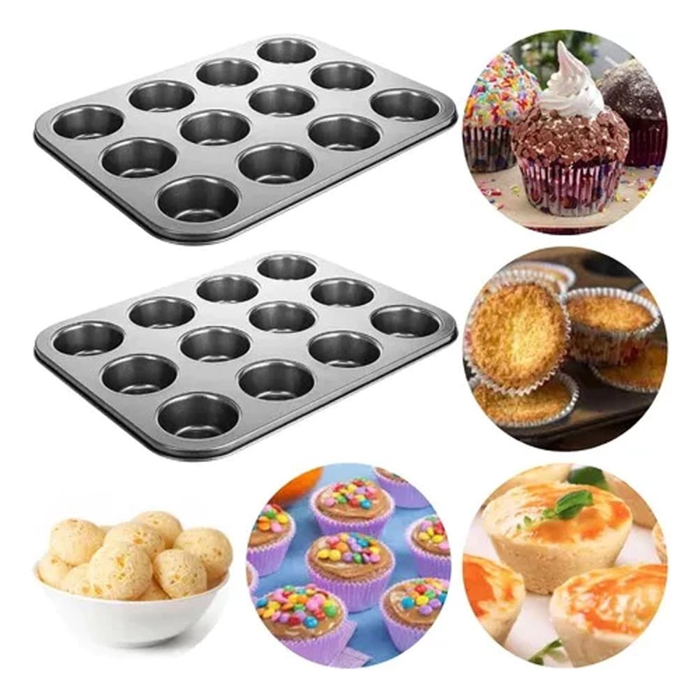 Forma para 12 Cupcakes em Aço Carbono com Antiaderente – Versatilidade ...