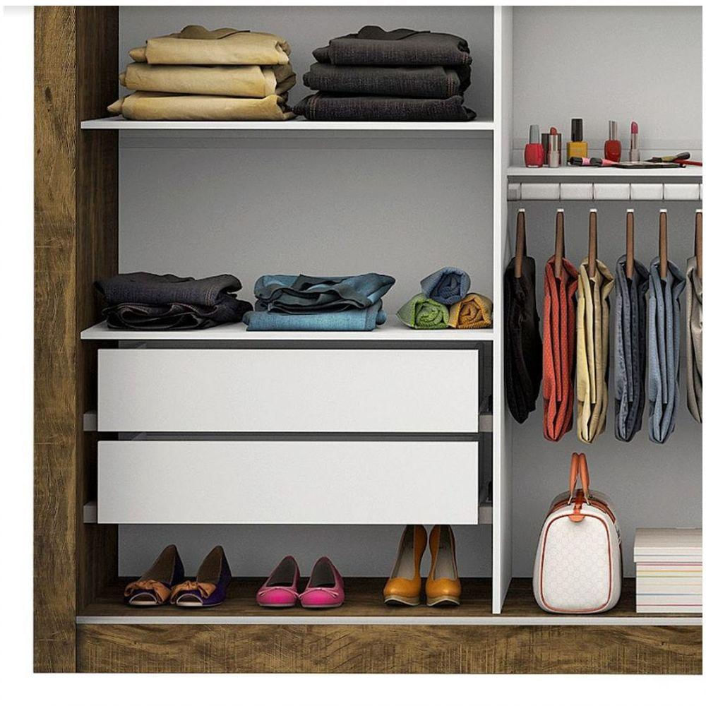 Guarda Roupa Casal Califórnia 3 Portas e 4 Gavetas C/Espelho em ...