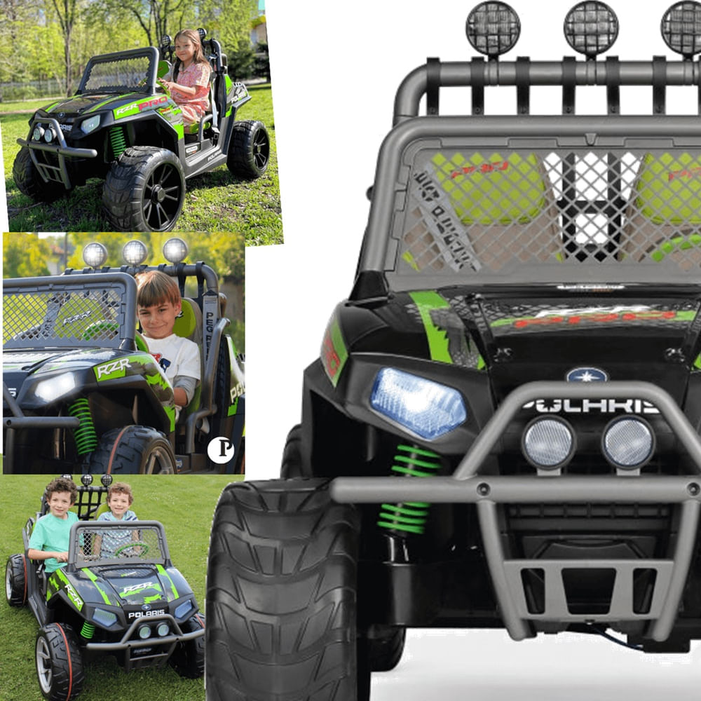 Quadriciclo Elétrico Polaris Pro rzr 24V Green Shadow Peg Perego em ...
