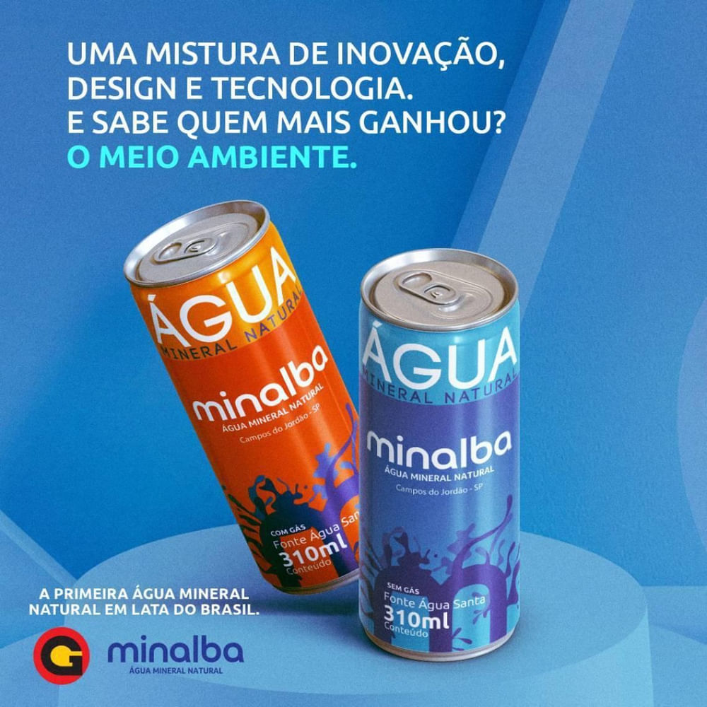 Agua Mineral Com Gás Minalba Lata 310Ml 12 Unidades em Promoção ...