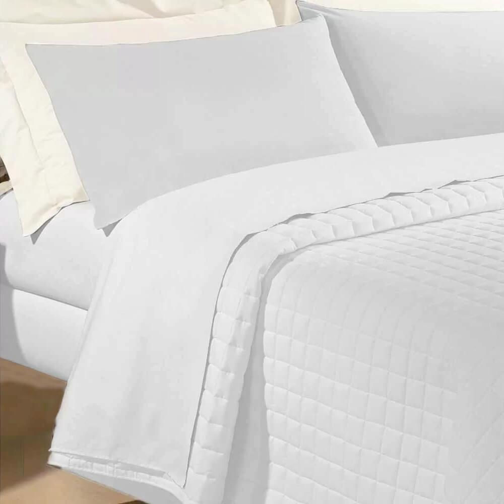 Jogo Cama Casal 180 Fios 100% Algodão Premier Andreza Branco em ...