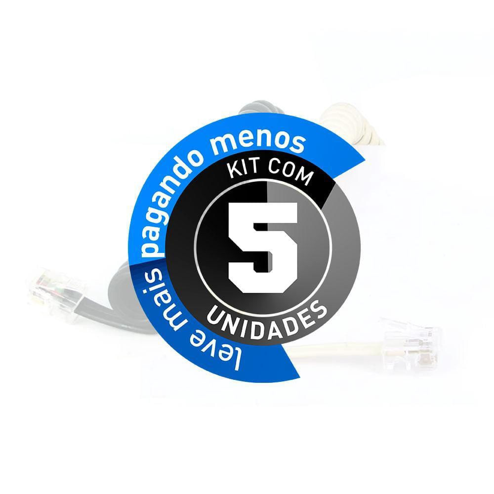 Cabo Para Telefonia Espiral Preto - 2 Metros - Kit Com 5 em Promoção ...