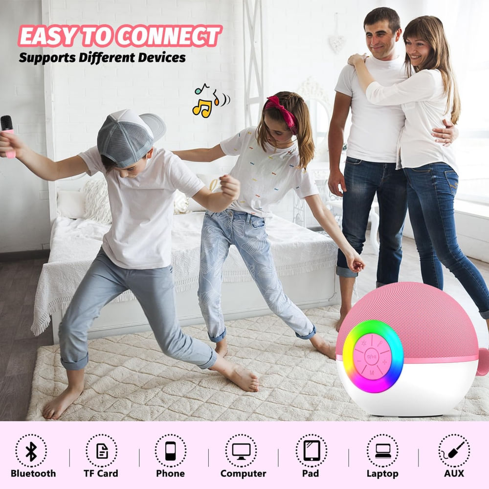 Máquina de karaokê Magolo Magolo Mini com 2 microfones sem fio em ...