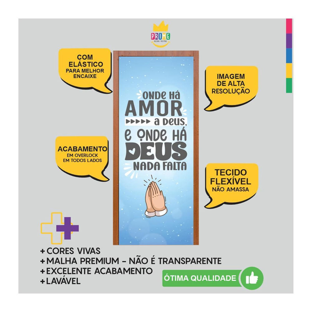 Painel Capa De Porta Frases 3D Em Tecido 0,85M X 2,10M em Promoção ...