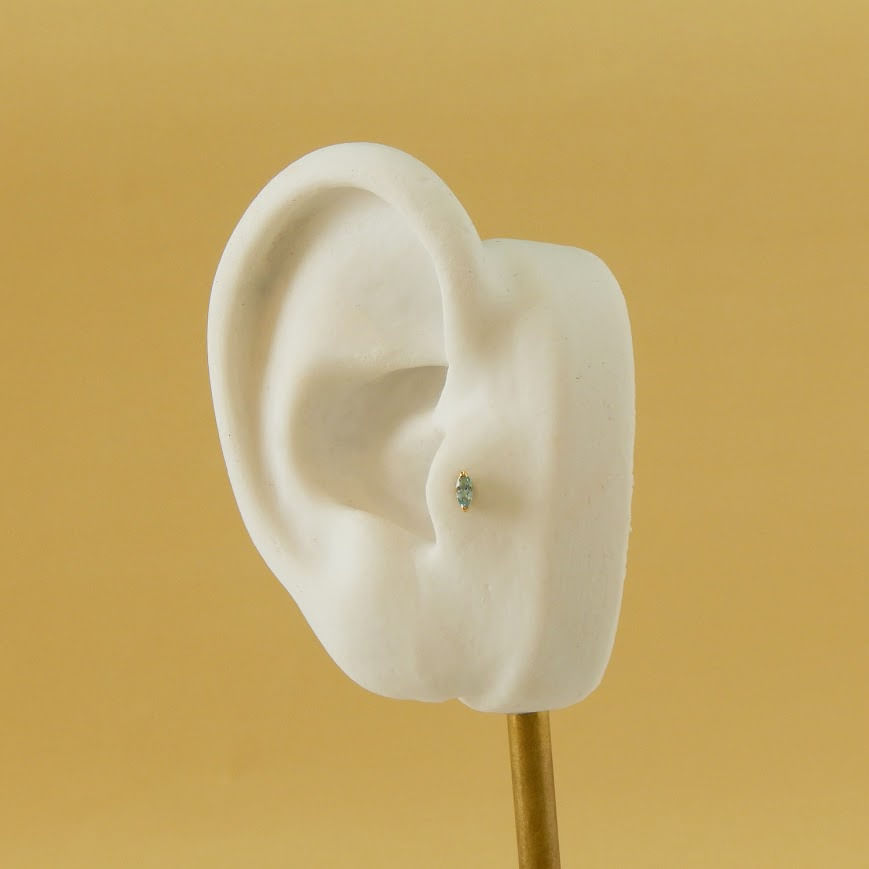 Piercing Tragus Orelha Cartilagem Em Ouro 18k Topázio Swiss em Promoção ...