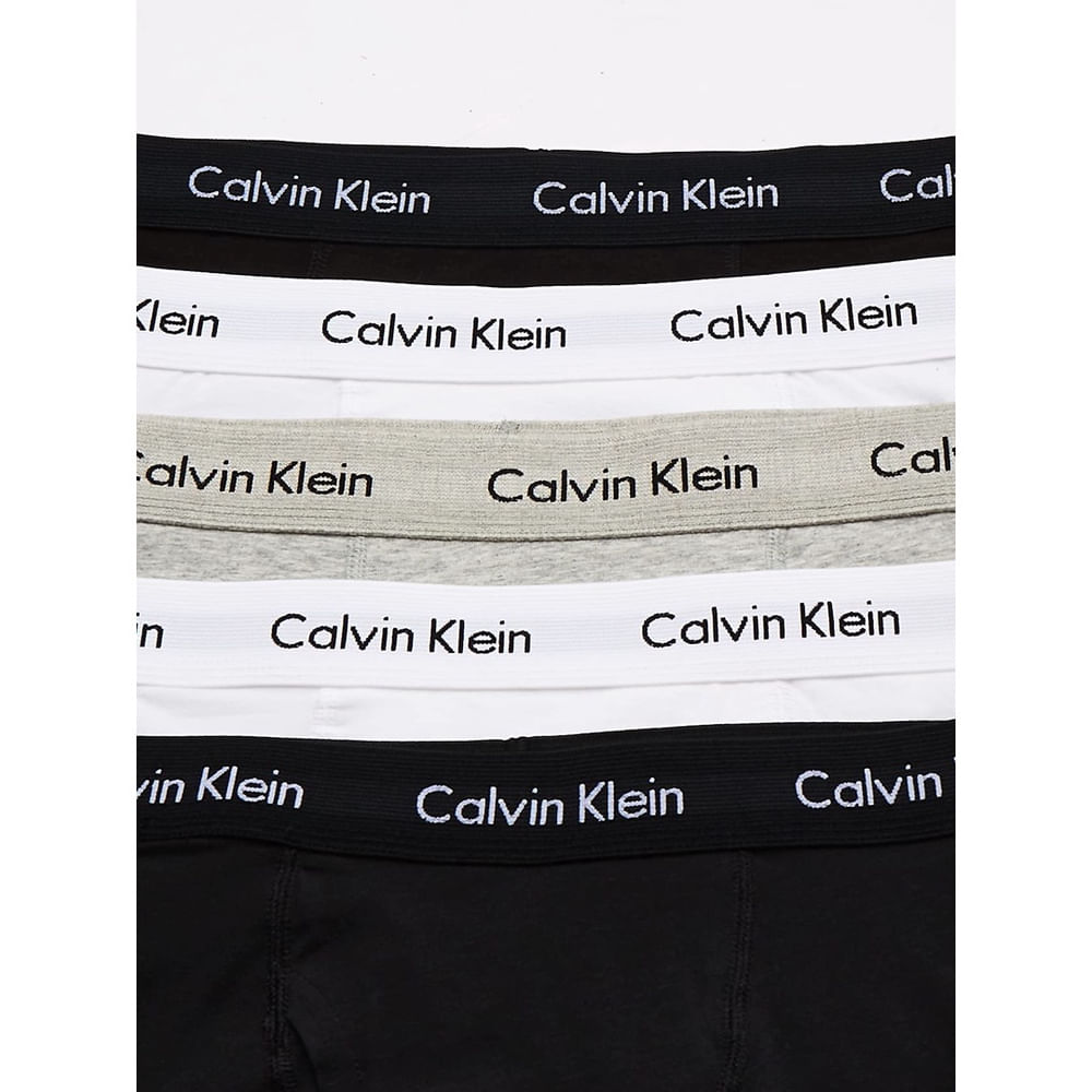 Cueca boxer Calvin Klein de algodão elástico para homens, pacote com 5 ...