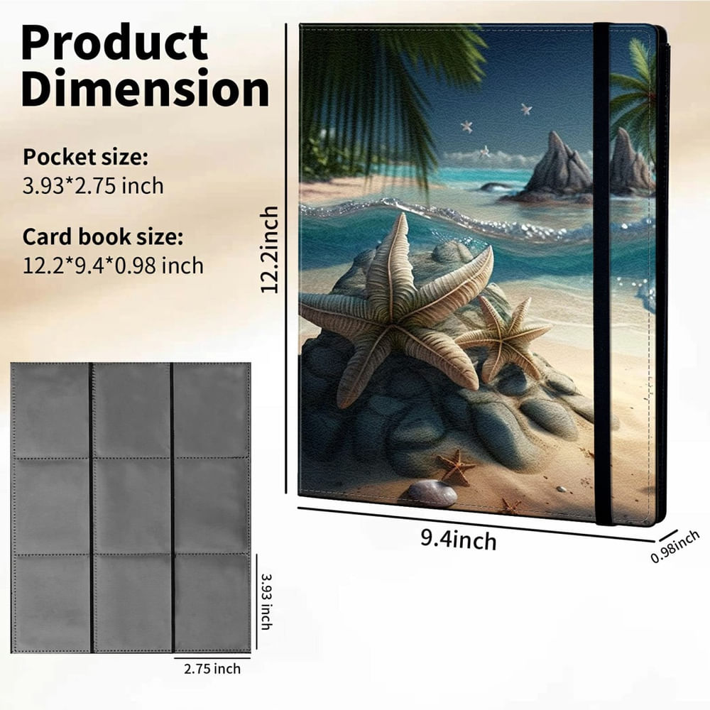 Fichário de cartas colecionáveis Dikoer Tropical Sea & Beach 900 bolsos ...