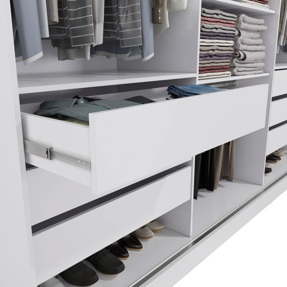 Guarda-Roupa Casal 100% mdf Kappesberg 3 Prt 6 Gav Branco/Nogueira em ...