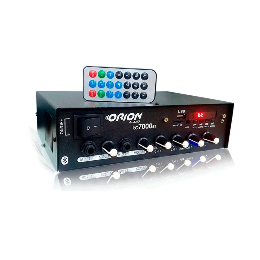 Amplificador Som Ambiente 500 Watts Blue 4 Canais - Orion + Caixas de Som Ambiente LeSon 4 ...