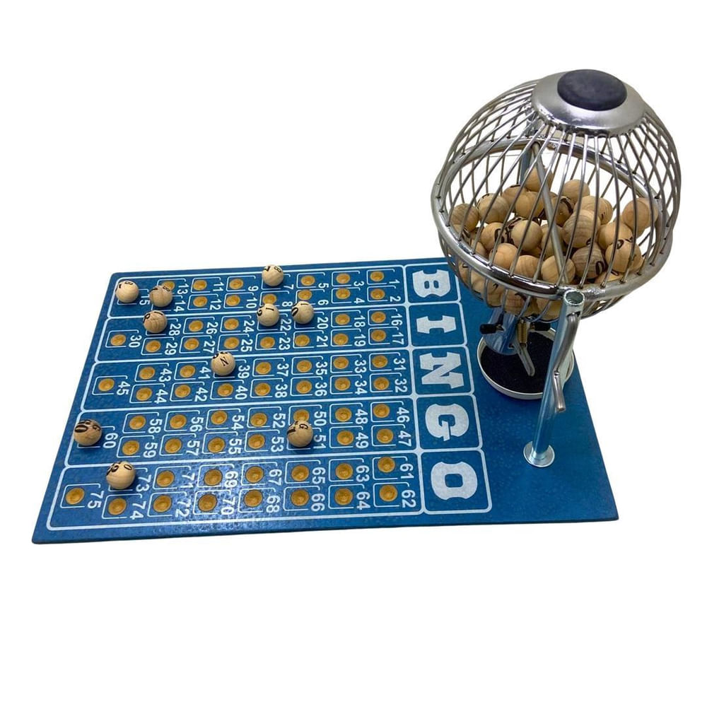 Jogo De Bingo Globo De Metal Tabuleiro Em Madeira N1 - Gb01 em Promoção ...