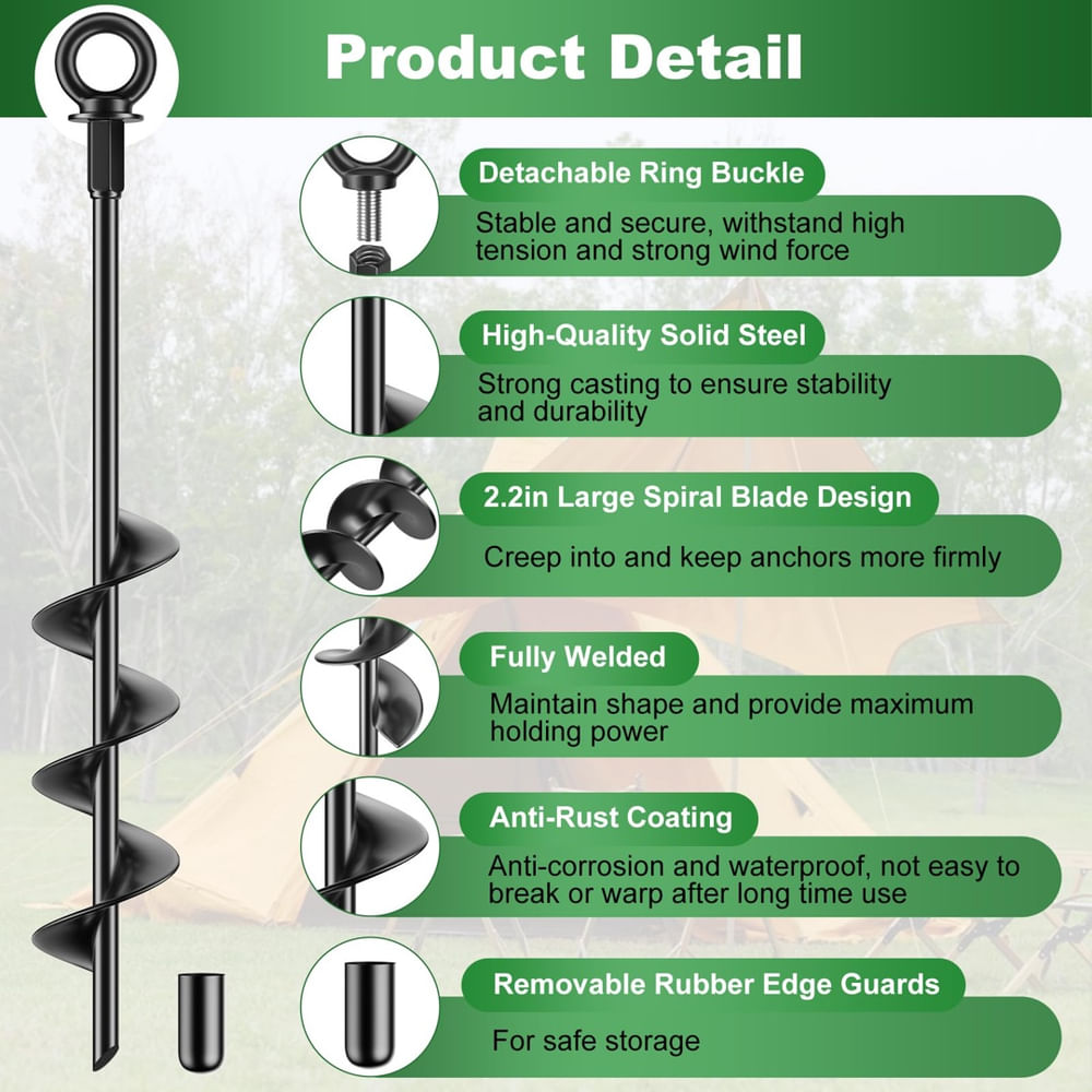 Trampolim pesado Ground Anchors Berein de 18 polegadas, 4 pacotes em ...