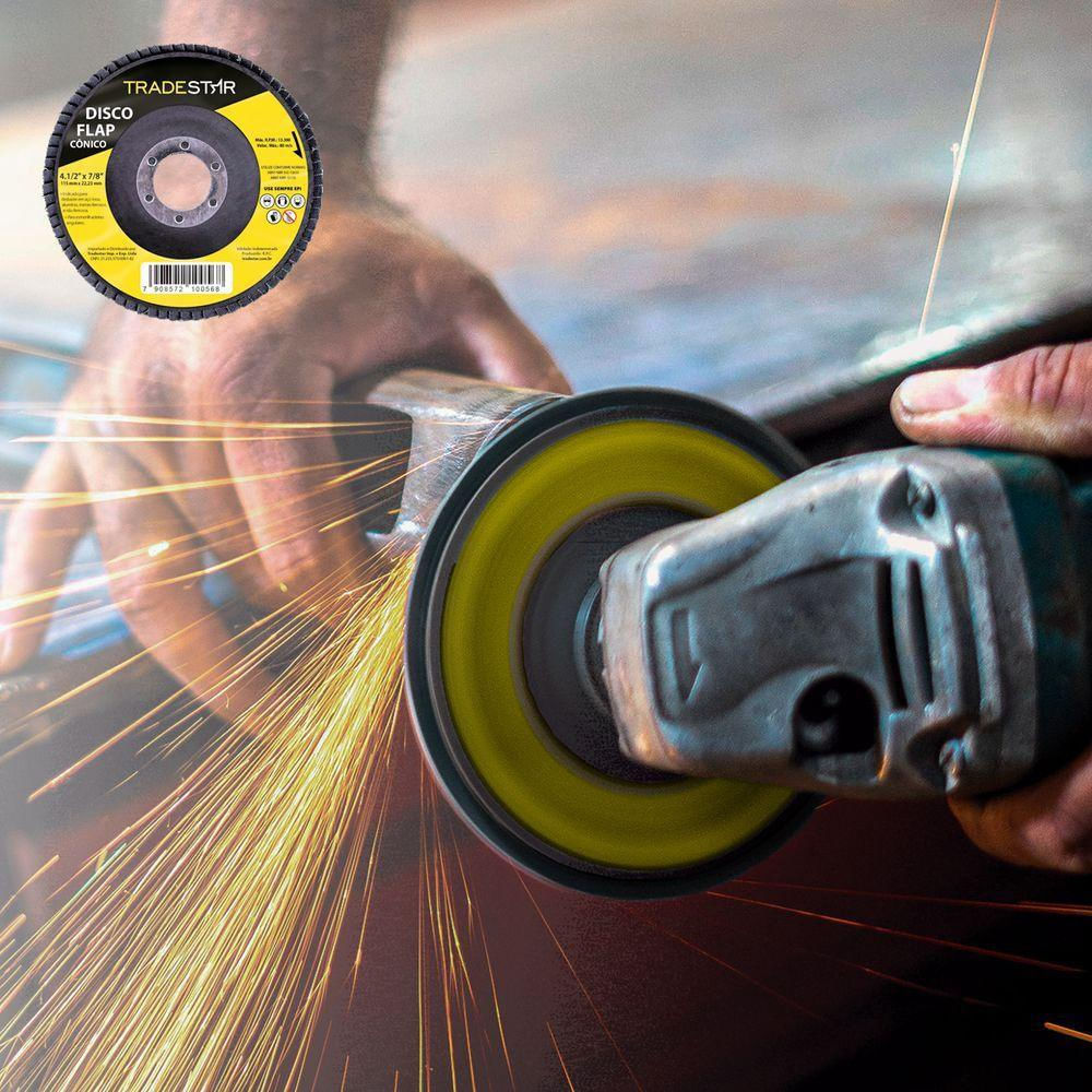 Kit c- 100 Disco Flap Conico 4.1-2 X 7-8 Fds115-120fc Z120 em Promoção ...