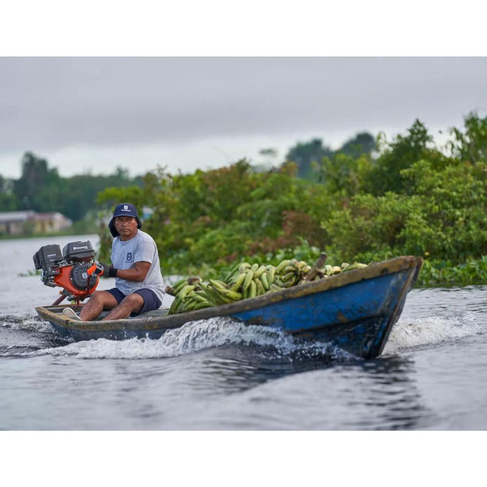 Motor Popa Barco 13HP Husqvarna HU386OB Rabeta Horizontal 2,2m em ...