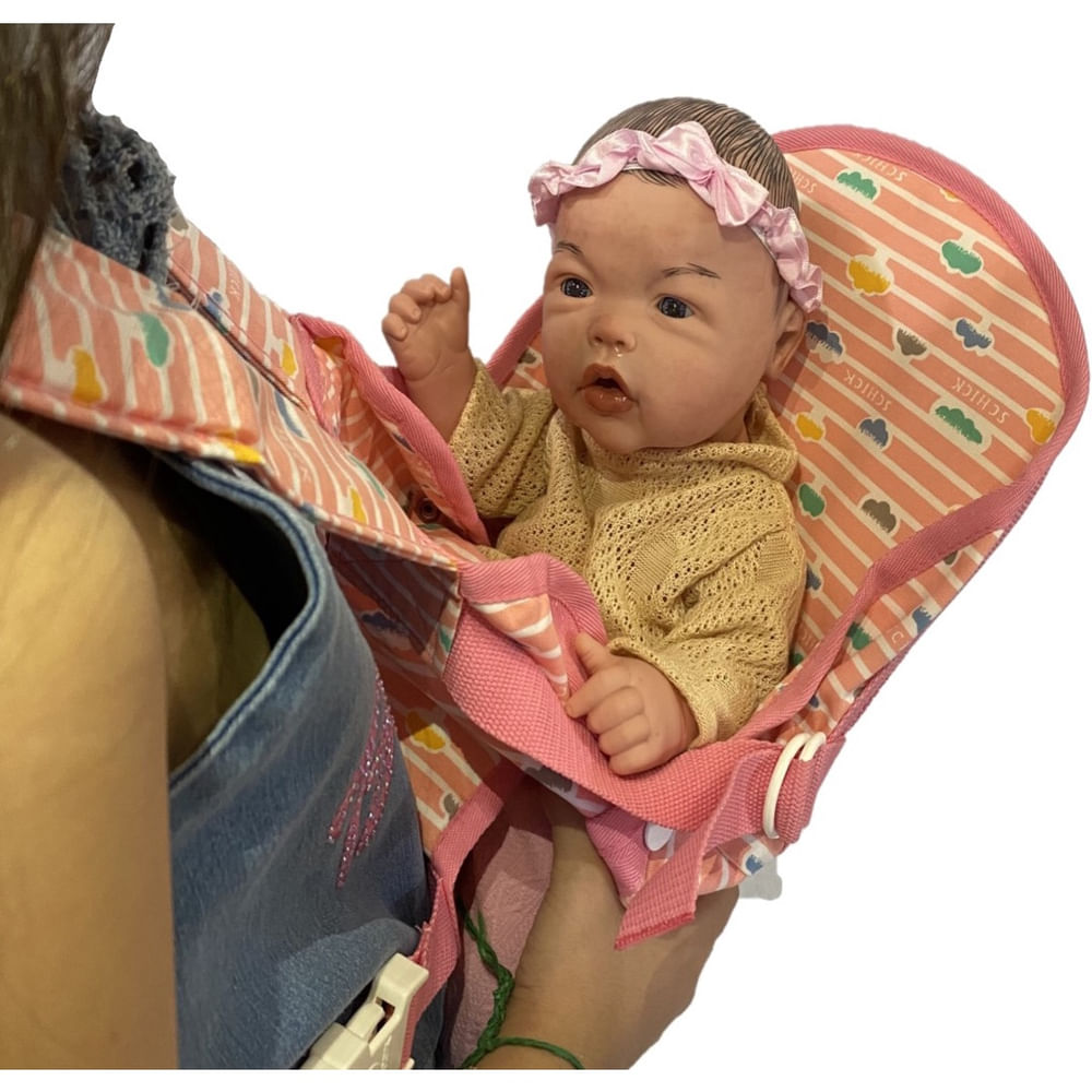 Boneca Bebe Reborn Menina Banho Fofa + Canguru Infantil em Promoção ...