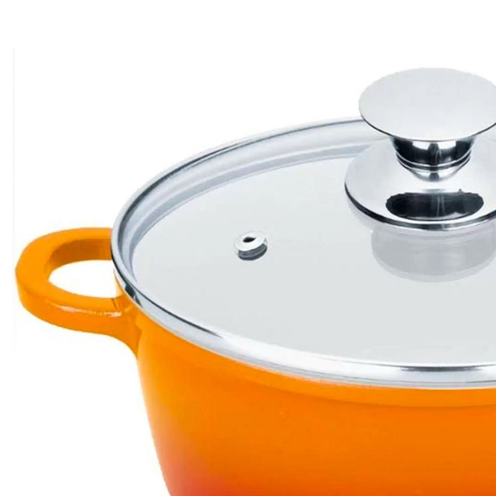 Jogo 4 Panelas Laranja Com Revestimento Cerâmico Antiaderente em ...