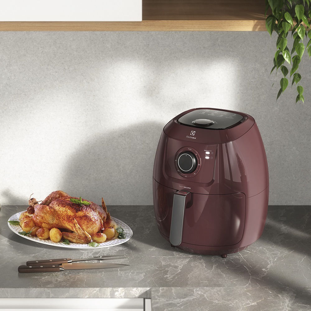 Fritadeira elétrica sem óleo Air Fryer 5L 1700 watts Family Efficient ...
