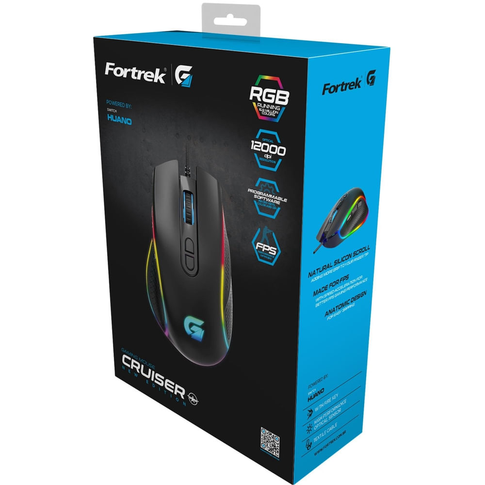 Mouse Gamer Fortrek Cruiser New Edition Rgb 12000 dpi em Promoção ...