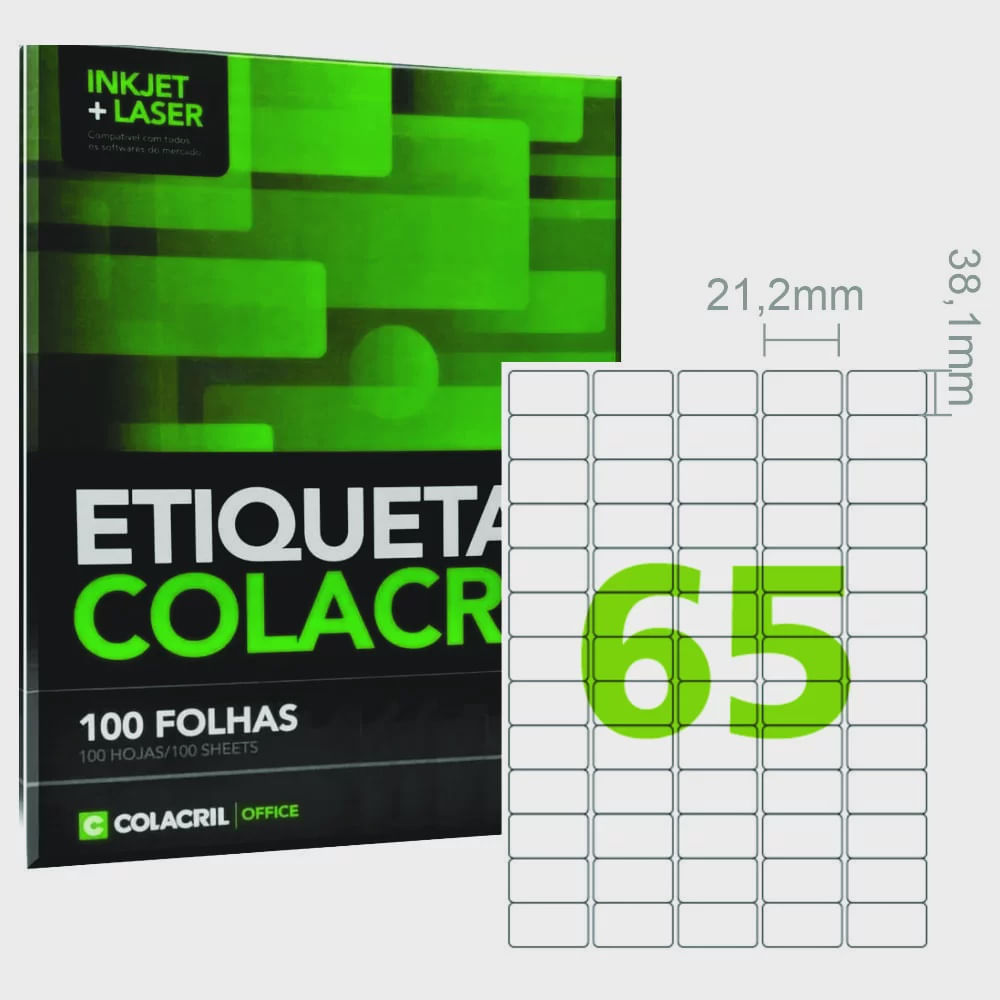 Etiqueta Colacril (65) CA4077 CA4351 100 fls A4 em Promoção | Ofertas ...