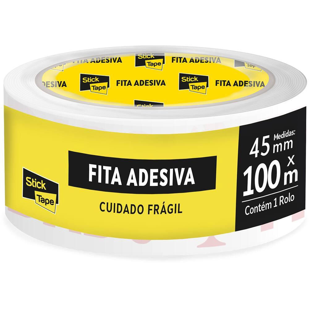 Fita Adesiva em polipropileno Cuidado Frágil 45mm x 100m Stick Tape em ...