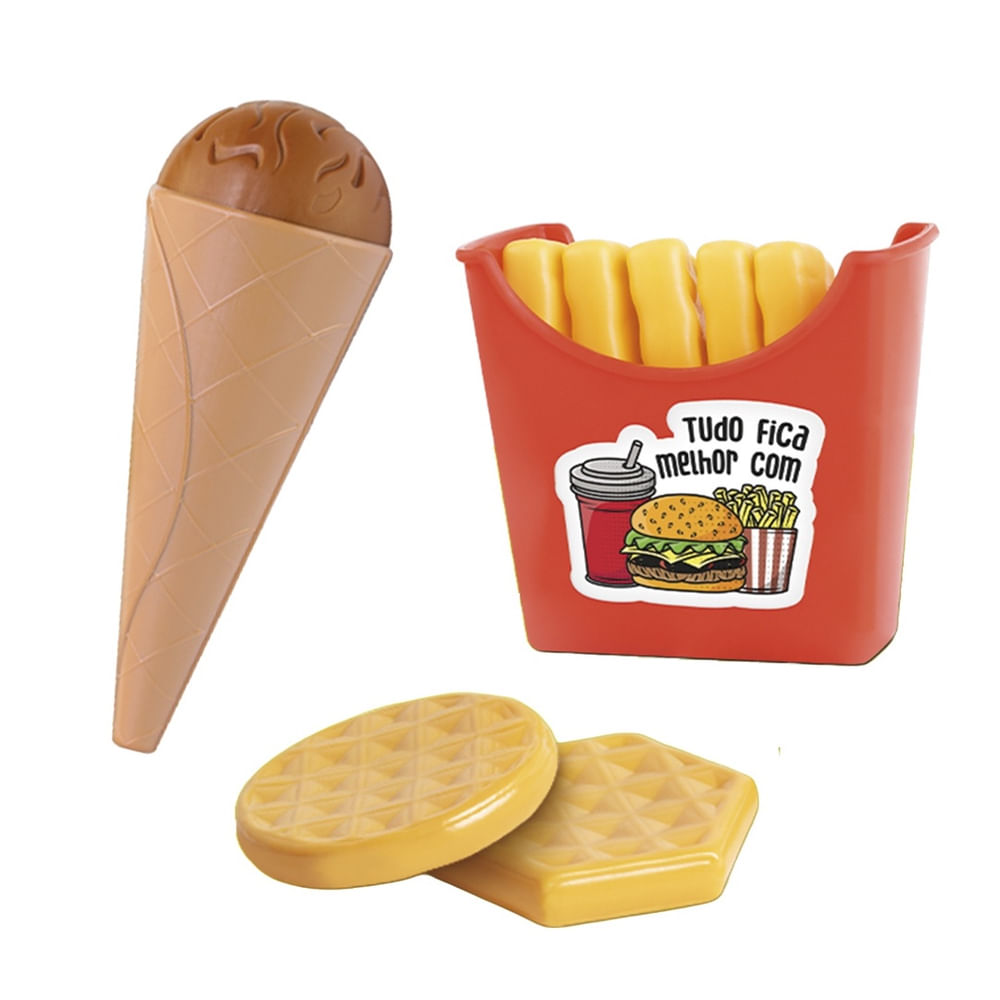 Maleta Happy Food Comida De Brinquedo Hamburguer Com Acessórios - Samba ...