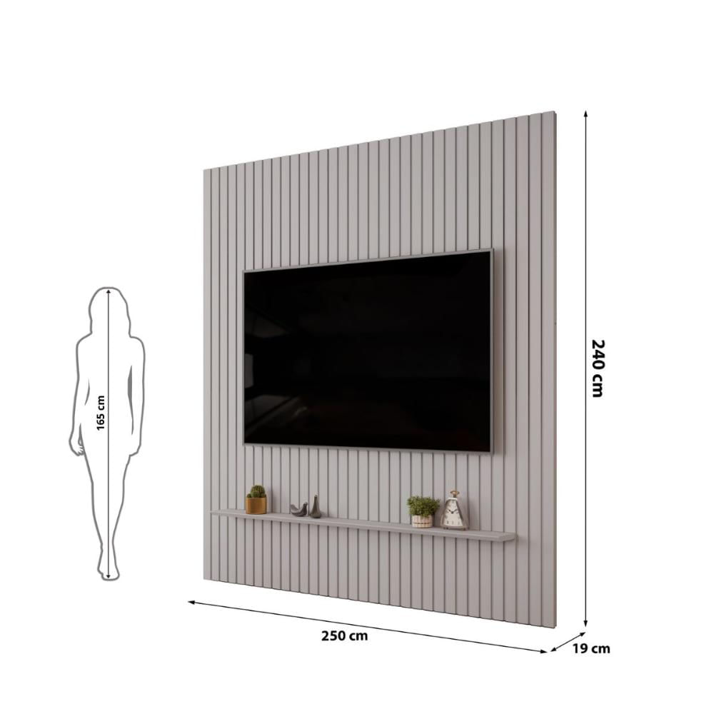 Painel para TV até 75 Polegadas Ripado DJ Móveis Trento 250 Bali